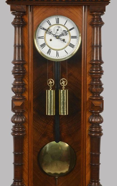 Walnut Vienna Wall Clock at 1stDibs