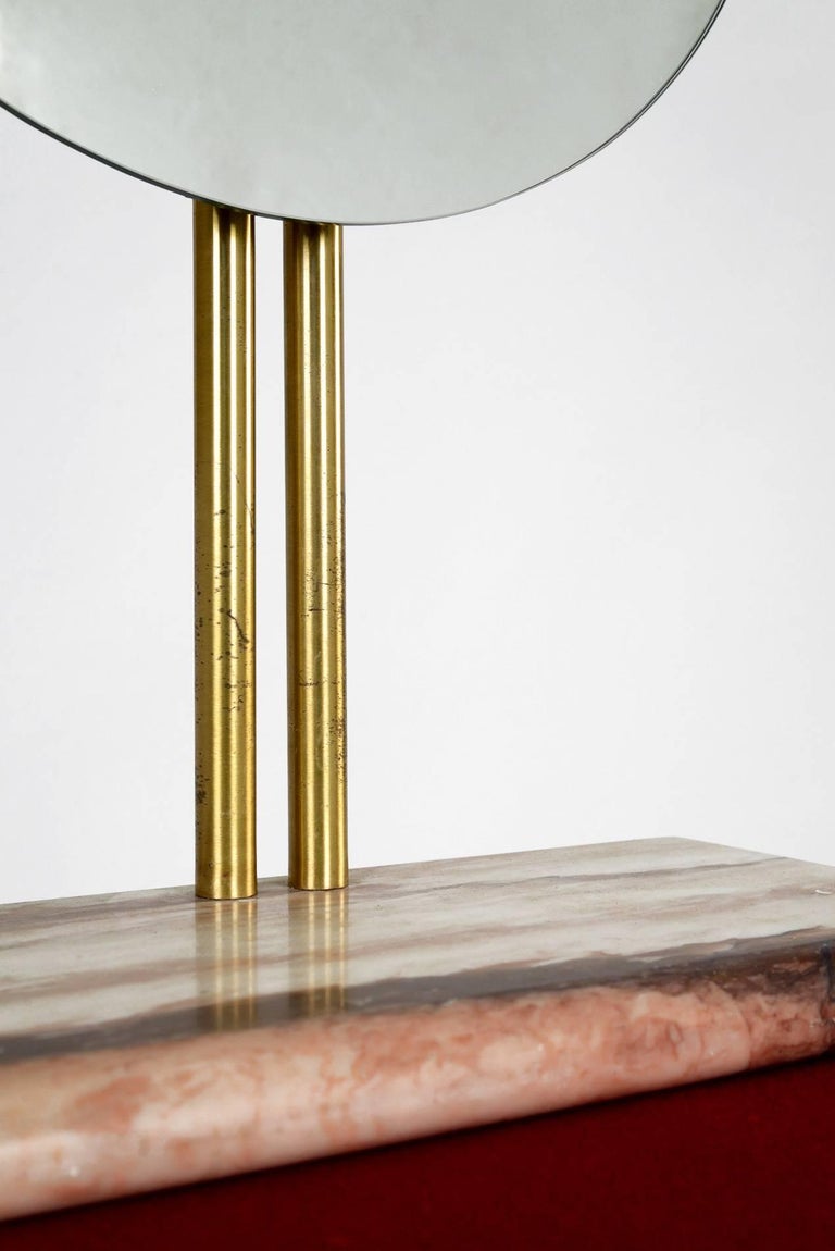 Large Table Mirror in Marble and Brass, Italy, 1960s at 1stDibs