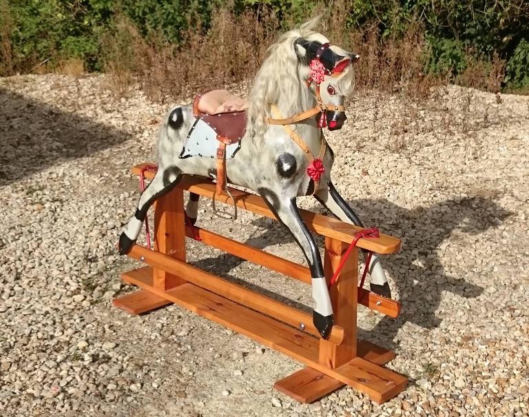 Handmade Hand-Painted Large Rocking Horse By Collinson of Liverpool For ...