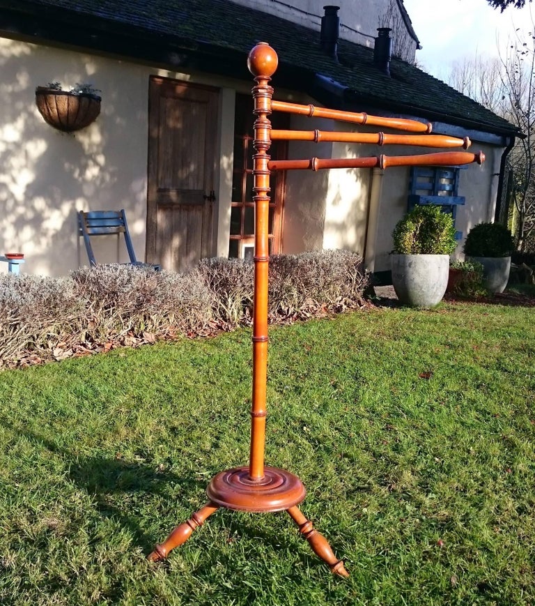 19th Century Victorian Period Simulated Bamboo Towel Rail / Linen Rail ...