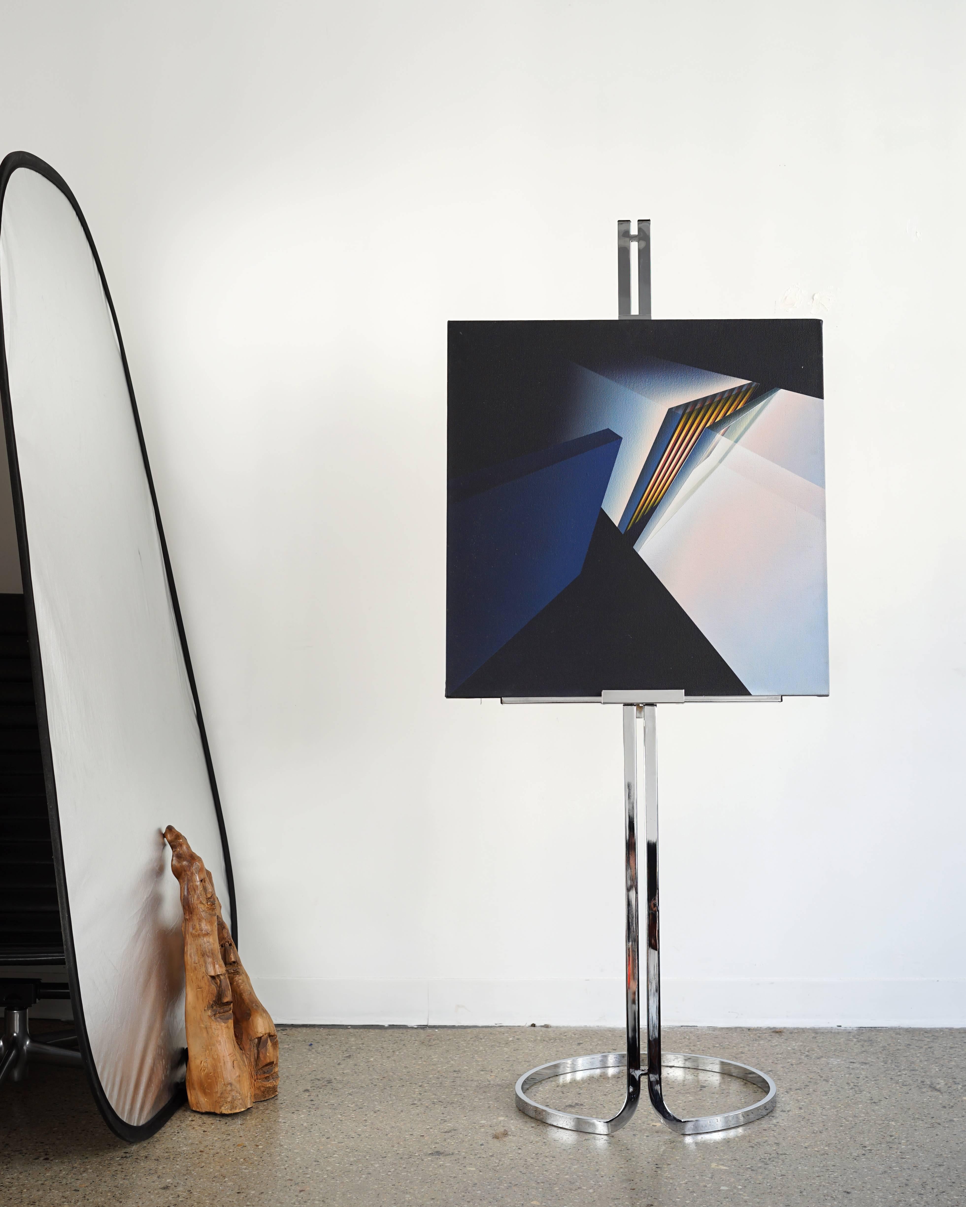 Modern Chrome-Plated Easel at 1stDibs | modern easel stand, chrome easel