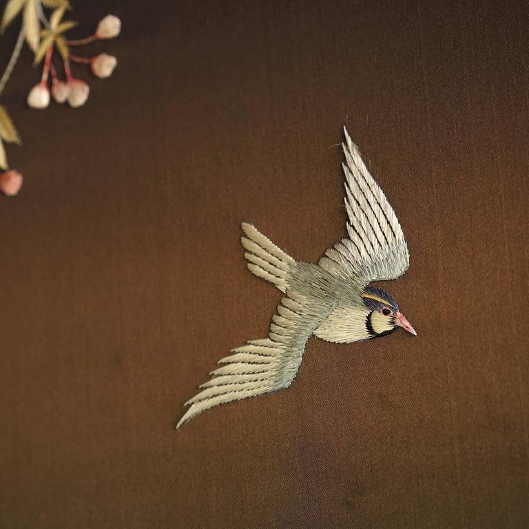 Japanese Embroidered Screen at 1stDibs