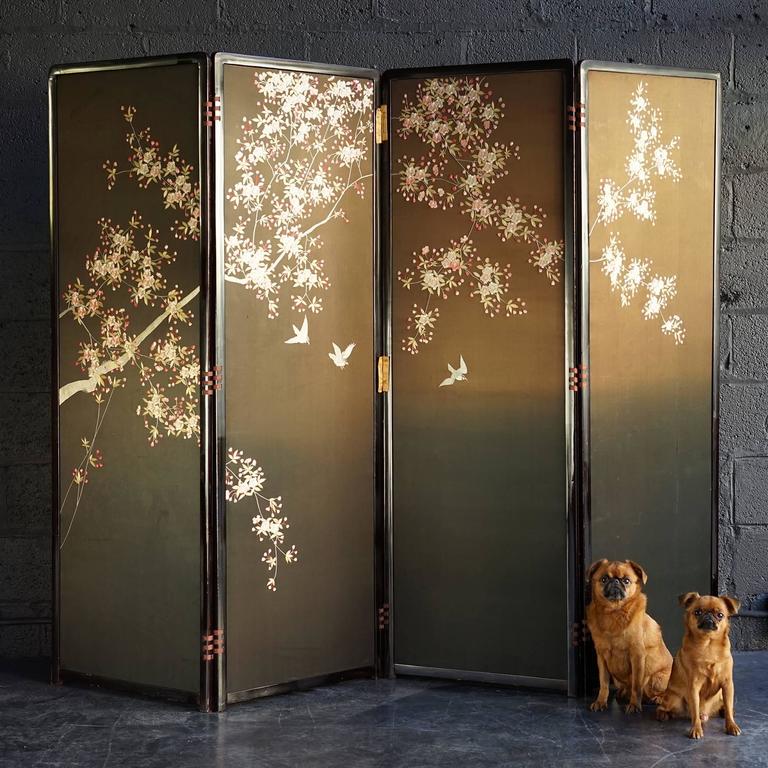 Japanese Embroidered Screen at 1stDibs
