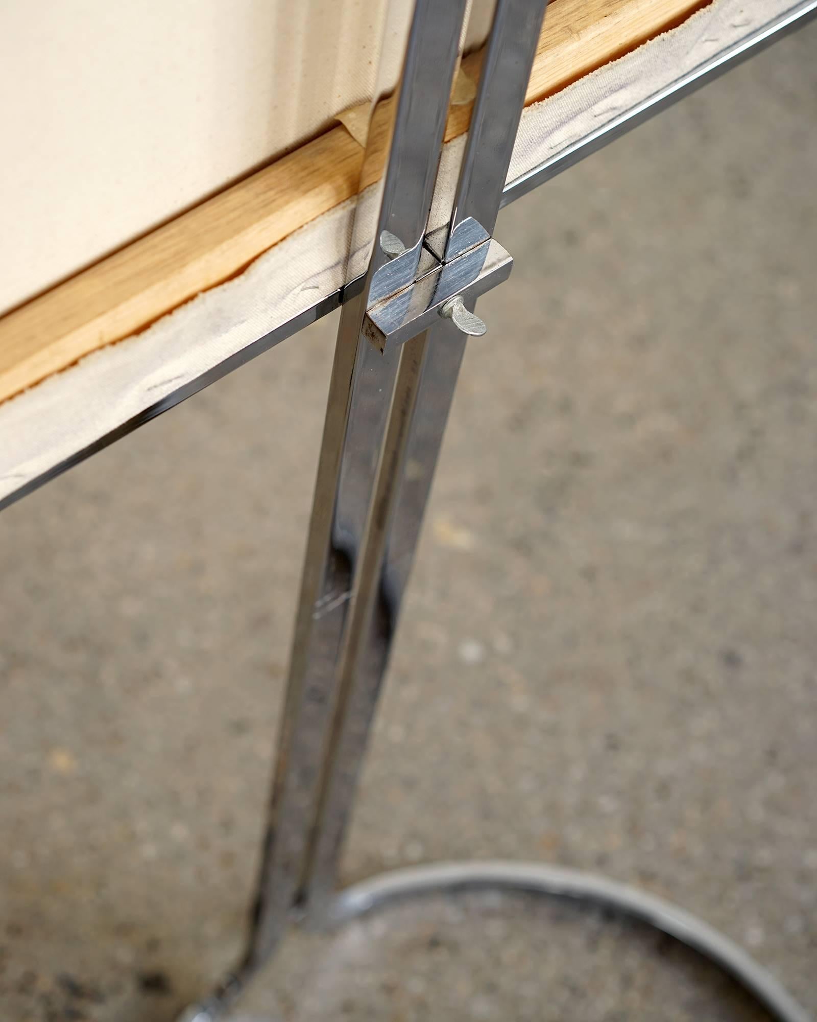 Modern Chrome-Plated Easel at 1stDibs | modern easel stand, chrome easel