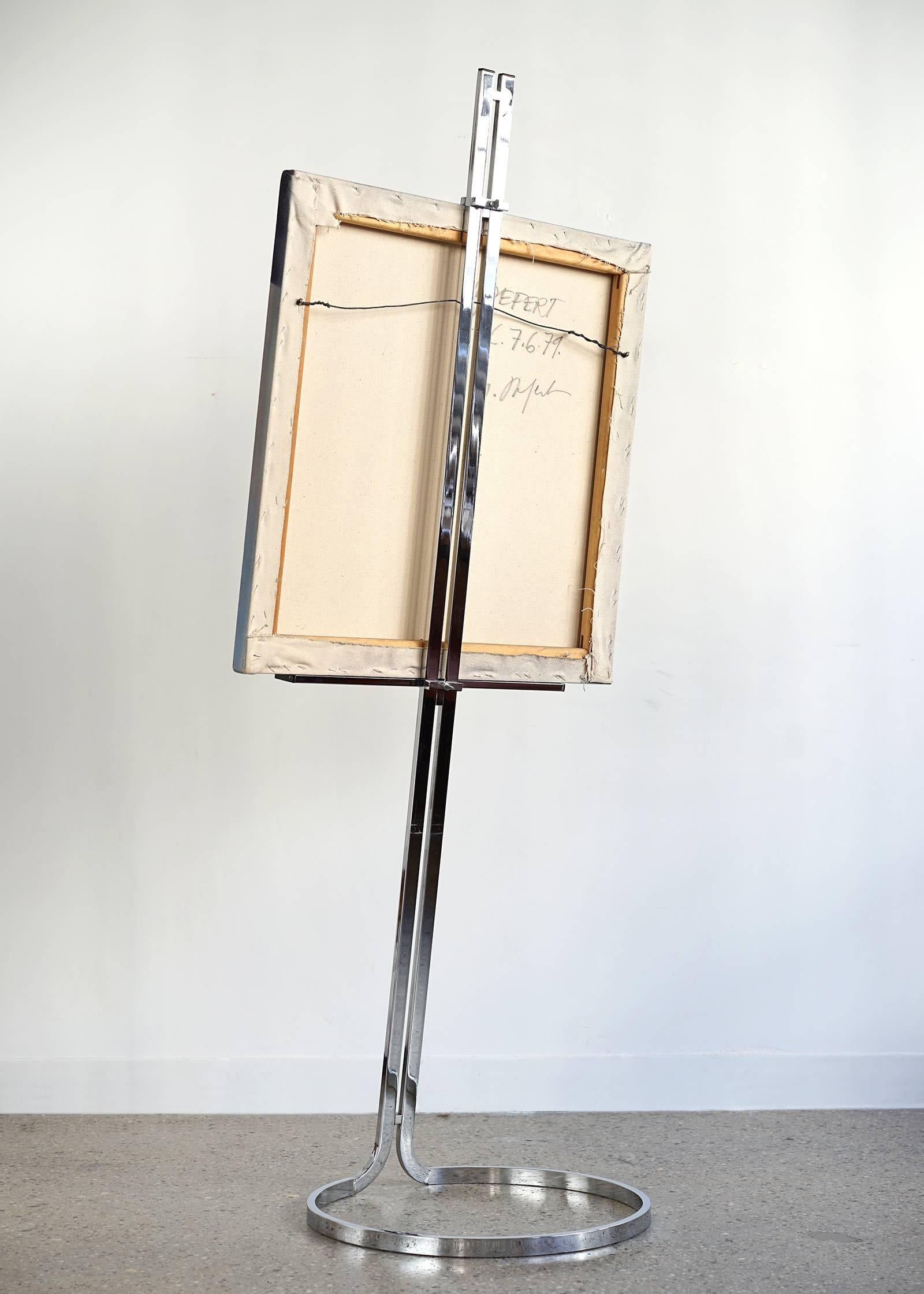 Modern Chrome-Plated Easel at 1stDibs | modern easel stand, chrome easel