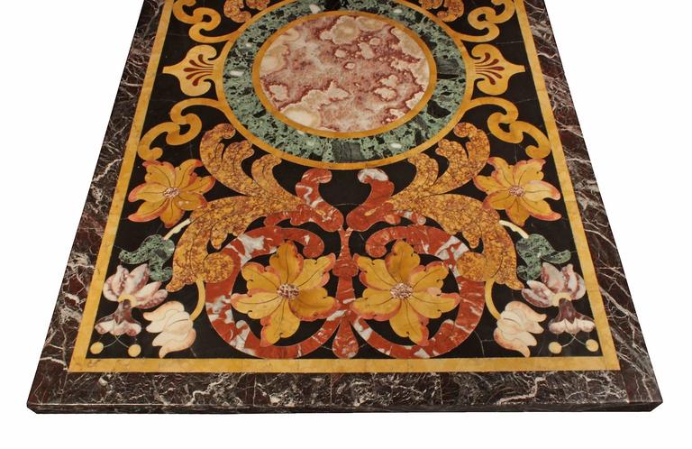 Italian 19th Century Pietra Dura Marble Plateau on an 18th Century Base ...