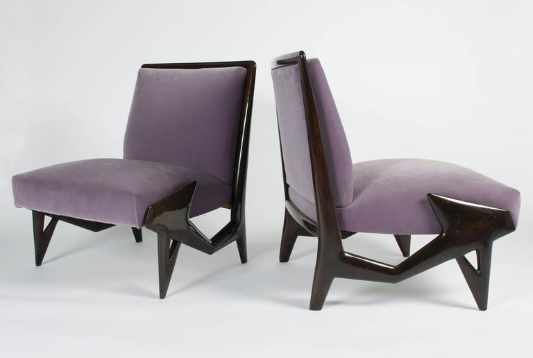 Important and Unique Ico Parisi Lounge Chairs, 1950 For Sale at 1stdibs