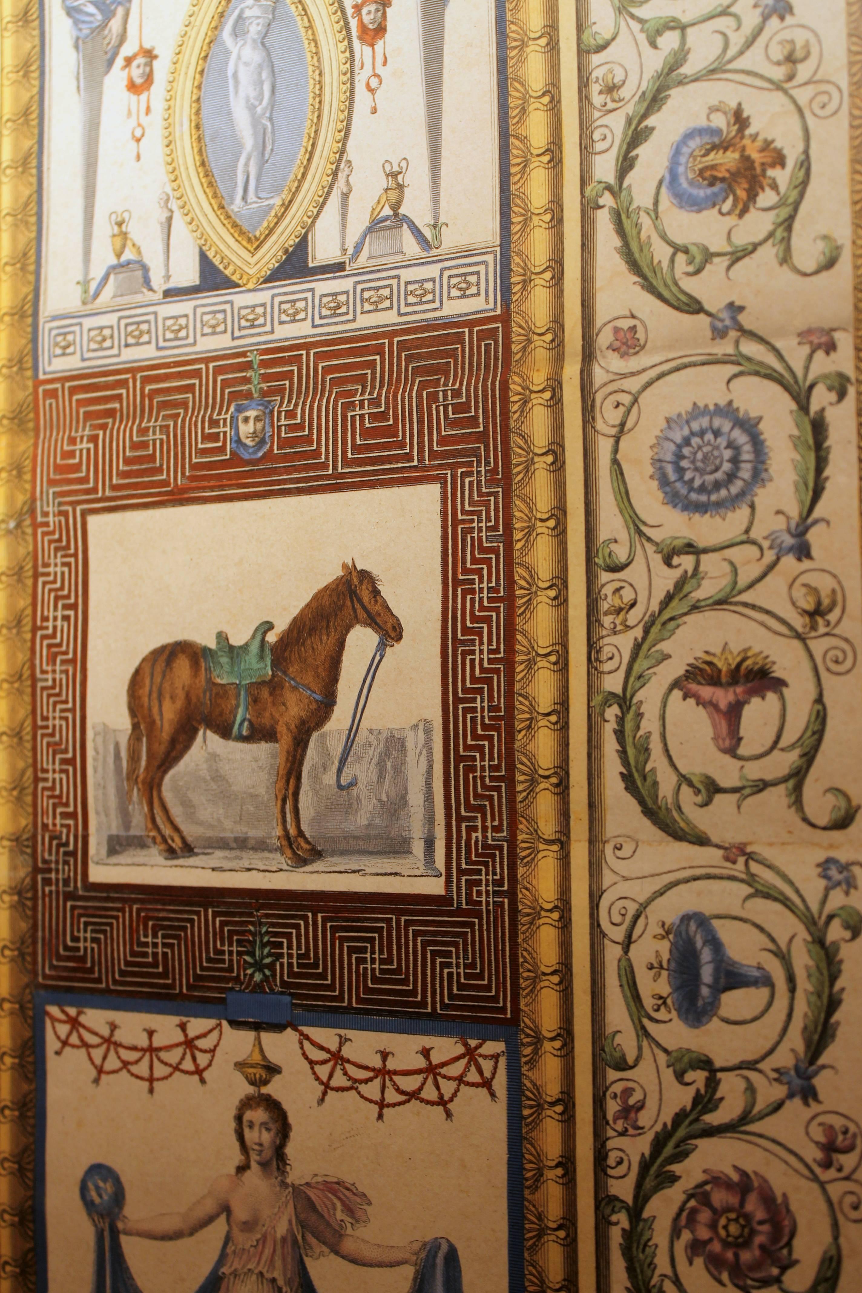 Three Italian 18th Century Hand-Colored Engravings on Paper of Vatican ...