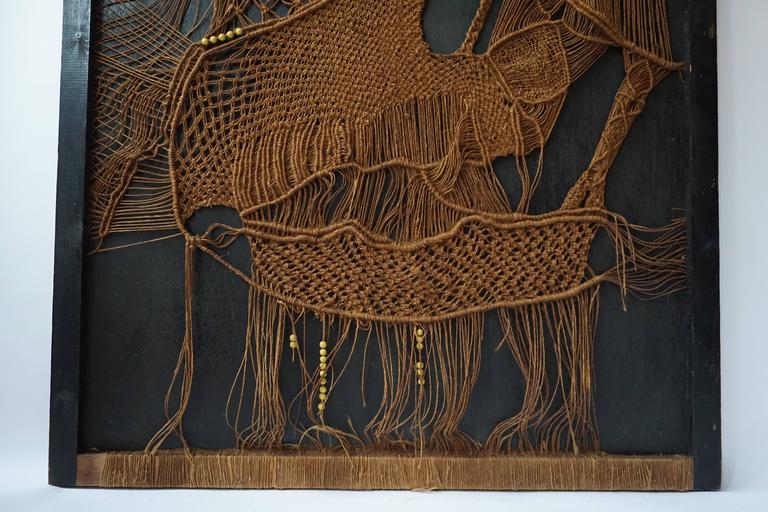 1970s Macramé Panel of Woven and Beaded Rope Tapestry at 1stDibs