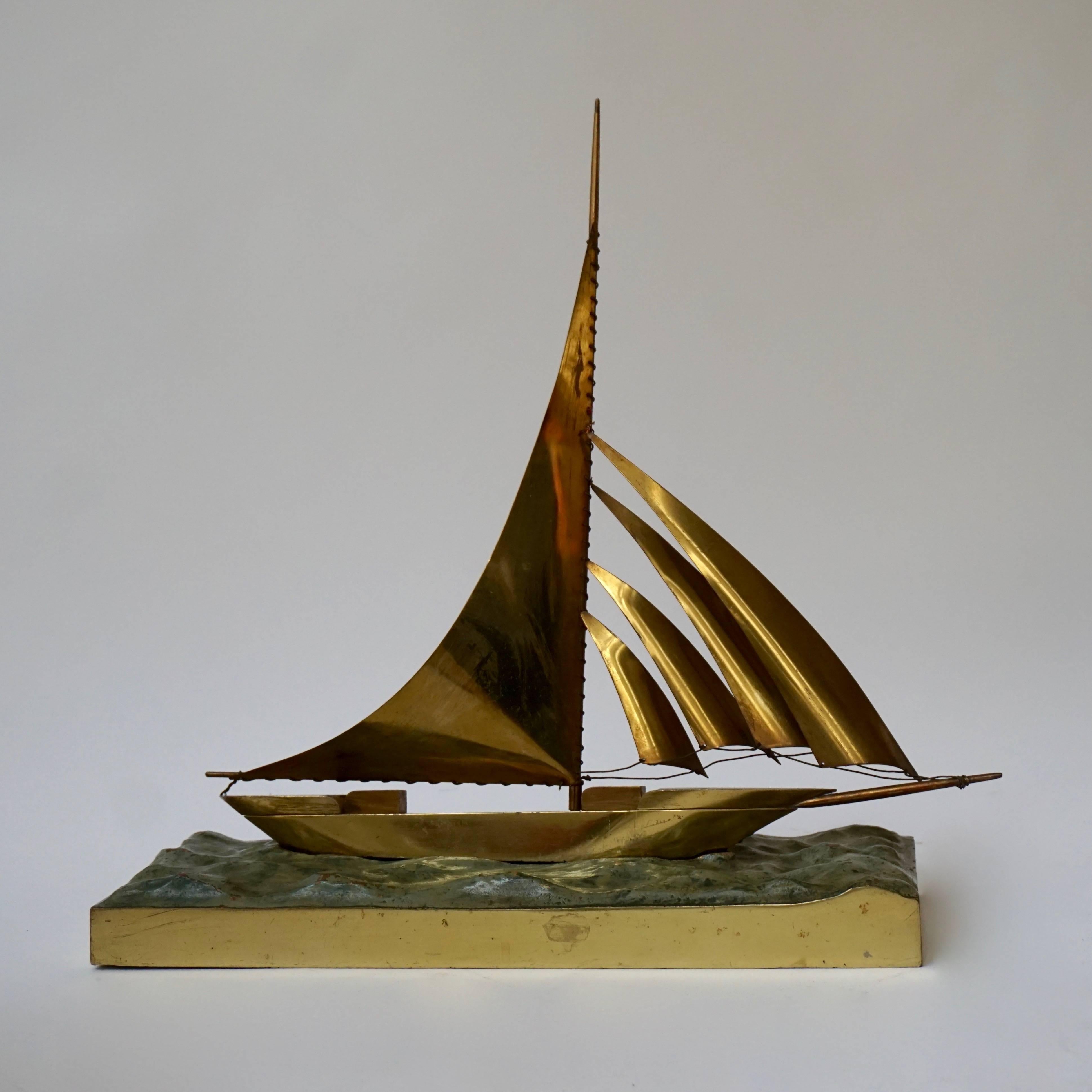 Art Deco Copper Sail Boat at 1stDibs