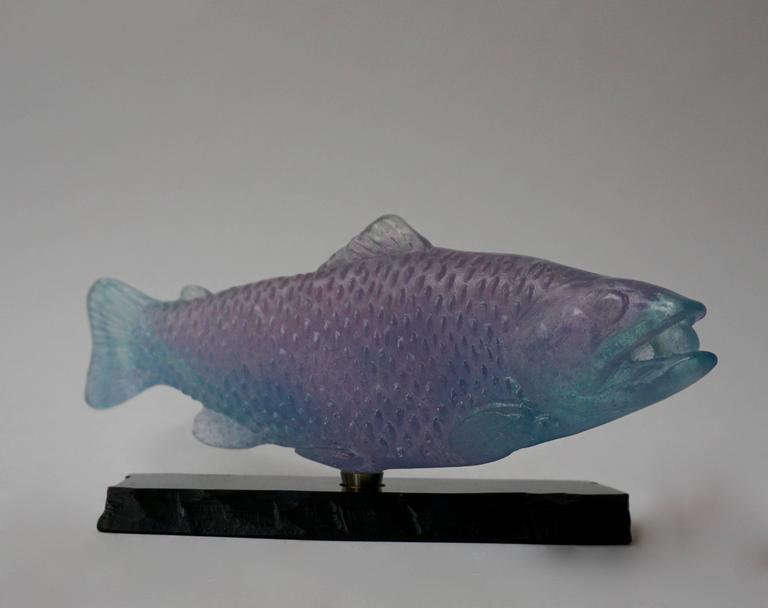 Sculpture of a Fish on Marble by Daum at 1stDibs