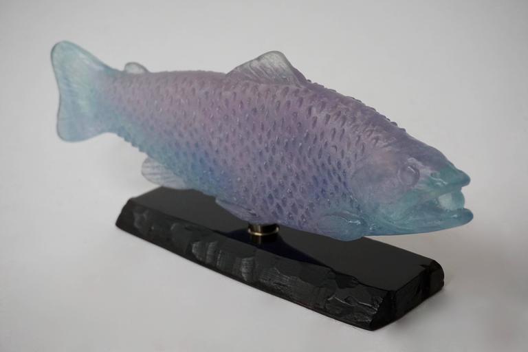 Sculpture of a Fish on Marble by Daum at 1stDibs