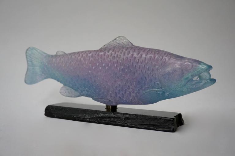 Sculpture of a Fish on Marble by Daum at 1stDibs