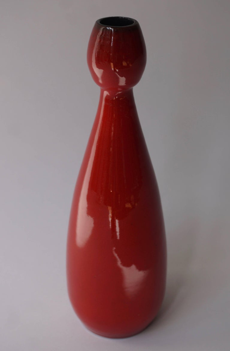 Two Red Ceramic Vases by Rogier Vandeweghe for Amphora For Sale at 1stDibs
