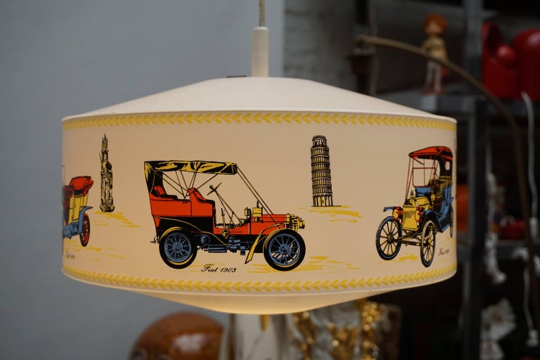 Pendant Light Decorated with Oldtimers For Sale at 1stDibs