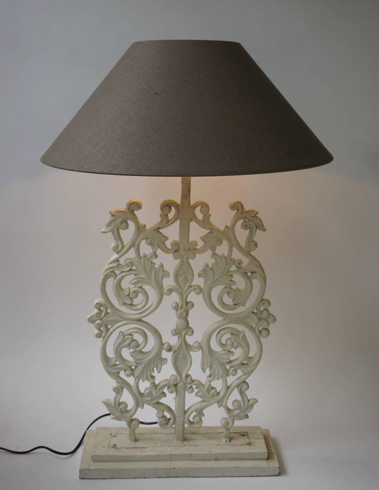 Two Cast Iron Painted Table Lamps For Sale at 1stDibs | wrought iron ...