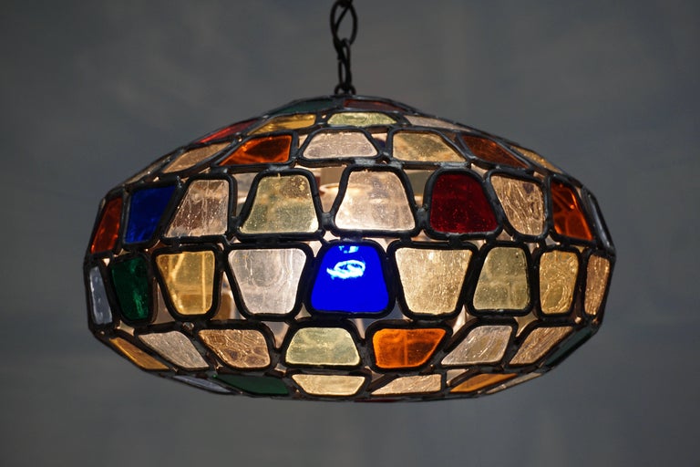 Stained Glass Pendant Light at 1stDibs