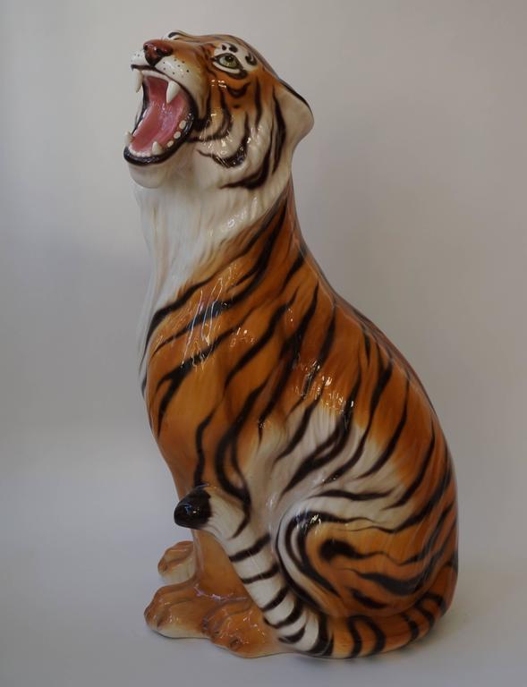 Vintage Lifesize Tiger Sculpture at 1stDibs