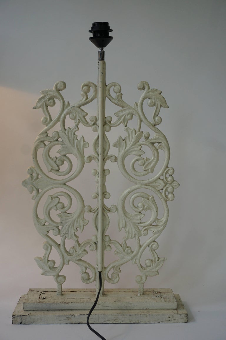 Two Cast Iron Painted Table Lamps For Sale at 1stDibs | wrought iron ...