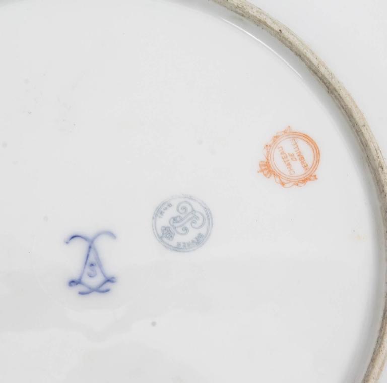 Antique Pair of French Cabinet Plates and Amorini x Boucher, circa 1900 ...