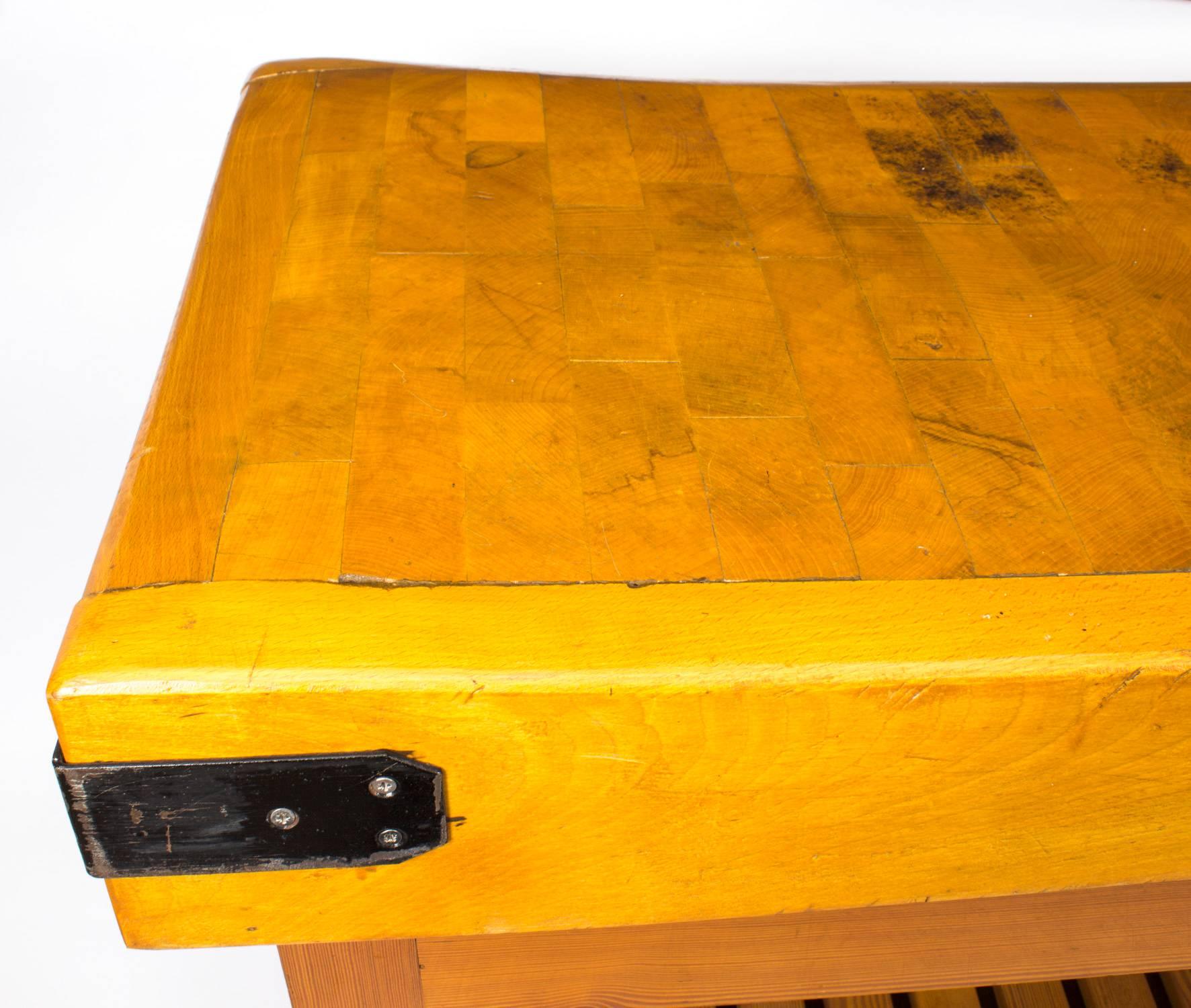 Mid-20th Century Modernist Butchers Block-Table at 1stDibs