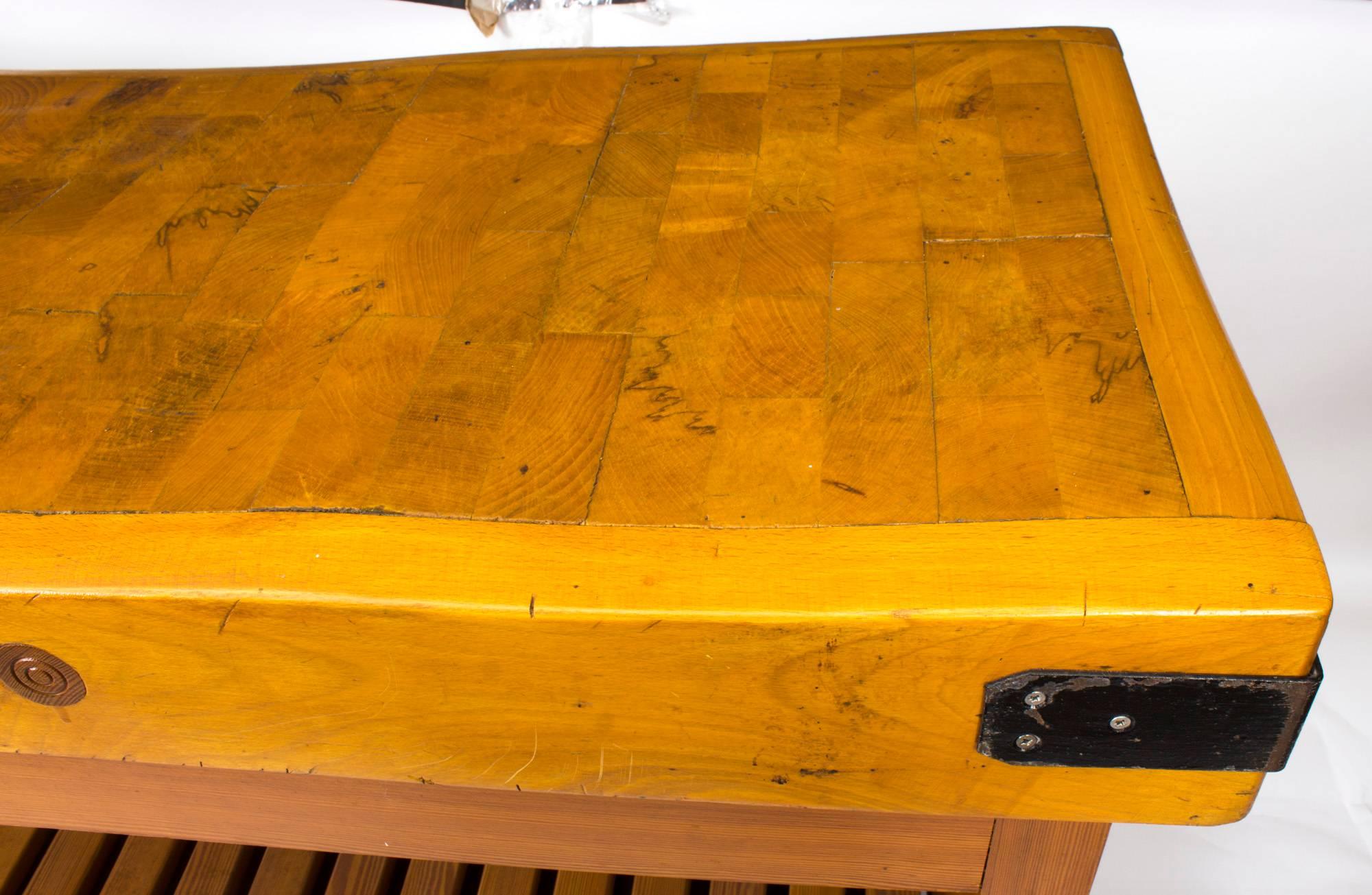 Mid-20th Century Modernist Butchers Block-Table at 1stDibs