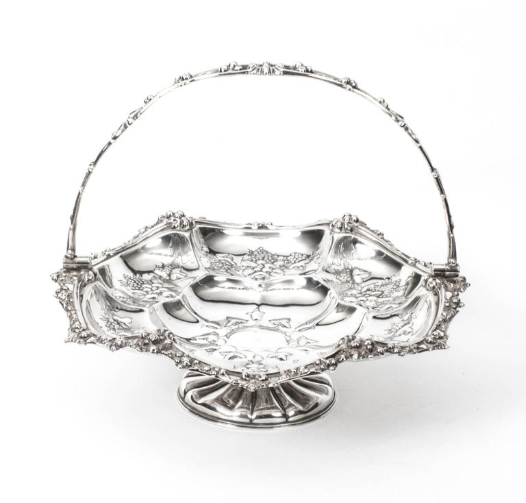 19th Century Victorian Silver Plated Fruit Basket John Figg, London at ...