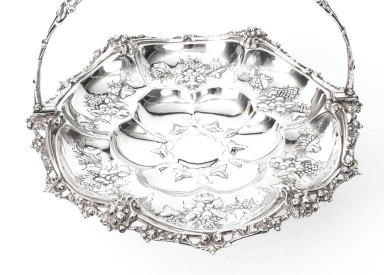 19th Century Victorian Silver Plated Fruit Basket John Figg, London at ...