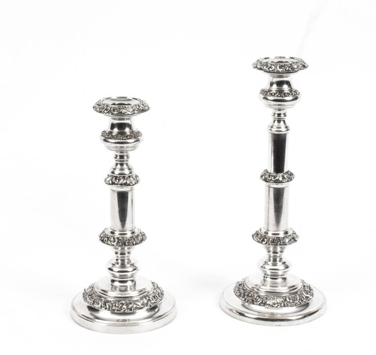 Antique Pair of Old Sheffield Telescopic Candlesticks, circa 1785 at ...