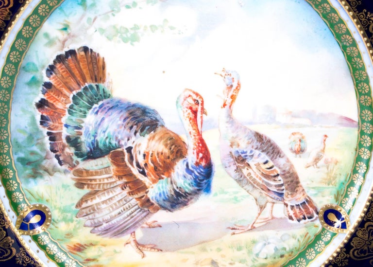 Early 20th Century Vienna Porcelain Cabinet Plate Turkeys For Sale at ...