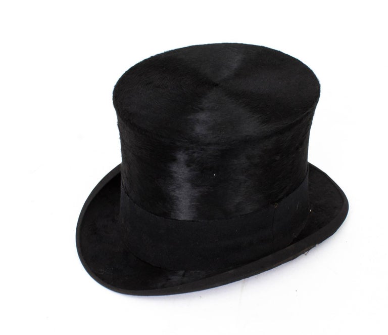 19th Century Black Silk Top Hat in Leather Case W. MacQueen at 1stDibs ...