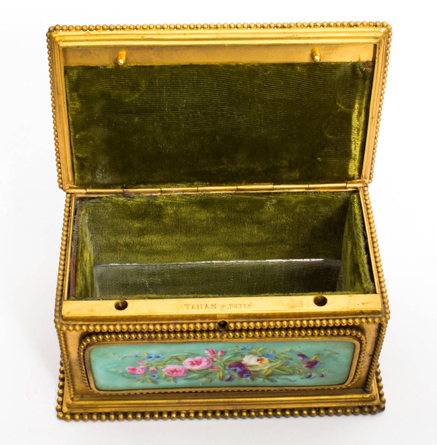 19th Century Porcelain and Ormolu Jewel Casket Box by Tahan at 1stDibs