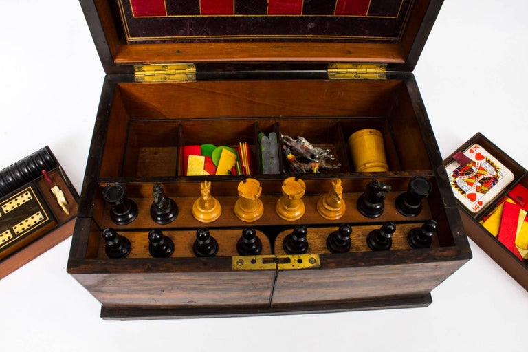 19th Century Victorian Coromandel Games Compendium Chess Drafts For ...