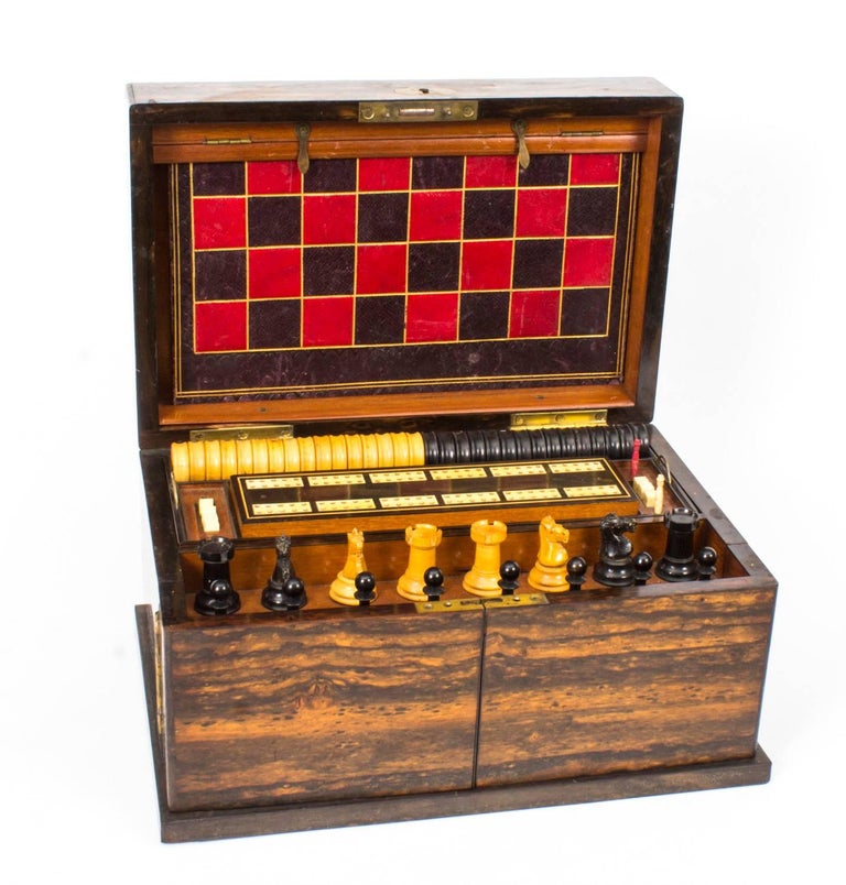 19th Century Victorian Coromandel Games Compendium Chess Drafts For ...