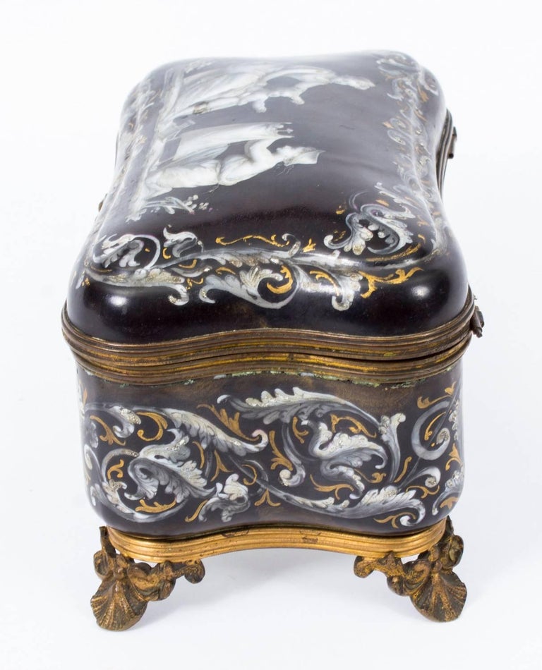 19th Century French Enamel Grisaille Jewelry Casket Box at 1stDibs