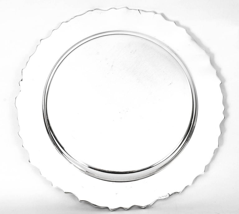 Mid-20th Century Set 12 Beautiful Silver Plated Under Plates at 1stdibs