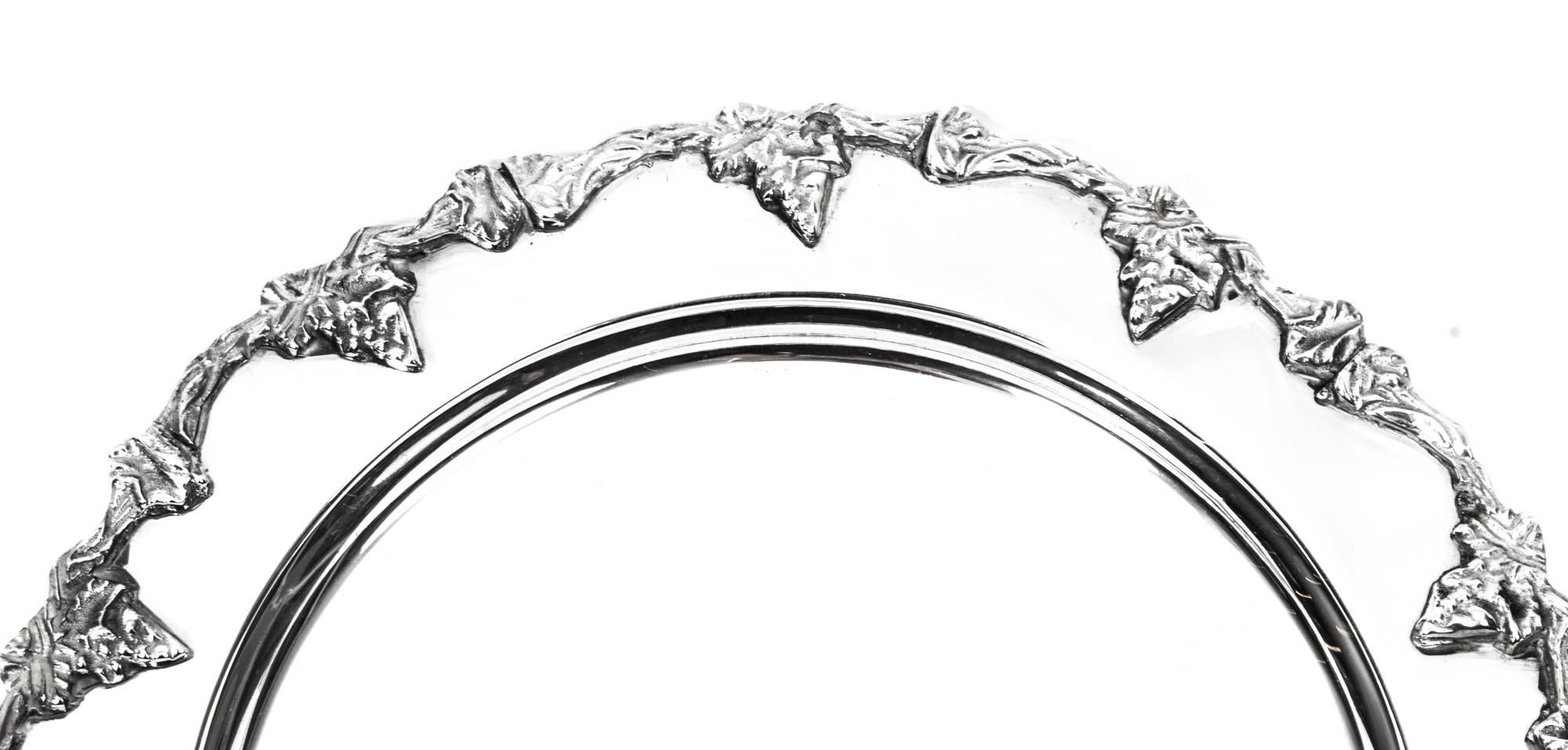 Mid-20th Century Set 12 Beautiful Silver Plated Under Plates at 1stDibs ...