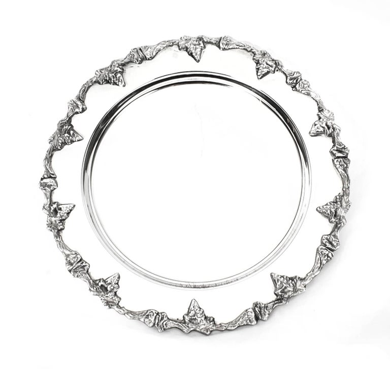 Mid-20th Century Set 12 Beautiful Silver Plated Under Plates at 1stdibs