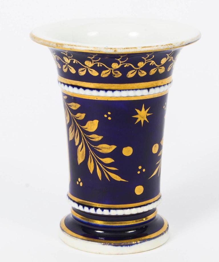 Antique Pair of Royal Blue Regency English Spill Vases, Early 19th ...