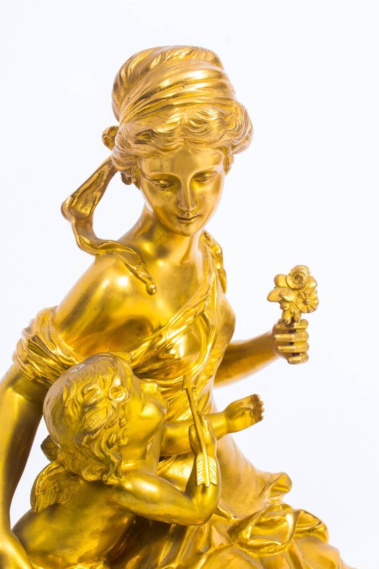 Antique Gilt Bronze of Cupid and Venus by J Van Rasbourg 19th Century ...