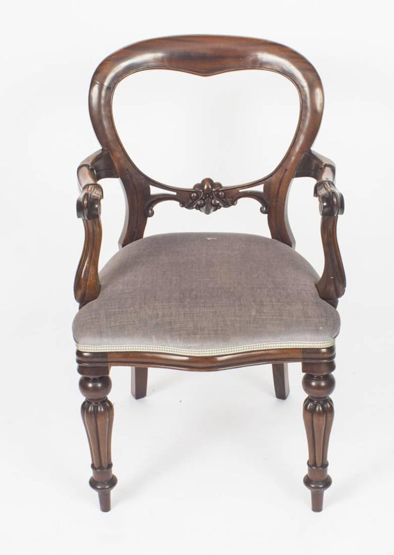 Vintage Set of Ten Victorian Style Balloon Back Dining Chairs at 1stDibs