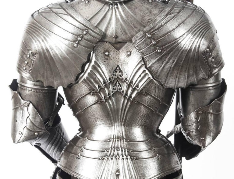 Antique Gothic-Style Suit of Armour and Halberd, 19th Century For Sale ...
