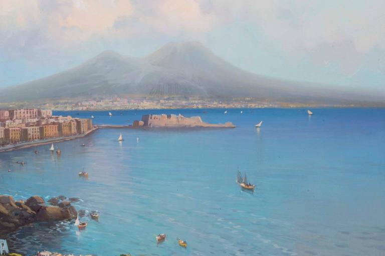 Vintage Oil Painting of the Bay of Naples at 1stDibs