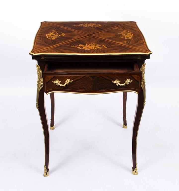 19th Century Victorian Rosewood and Ormolu Envelope Card Table at 1stDibs