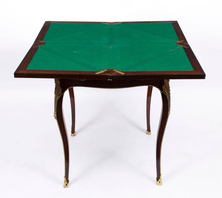 19th Century Victorian Rosewood and Ormolu Envelope Card Table at 1stDibs