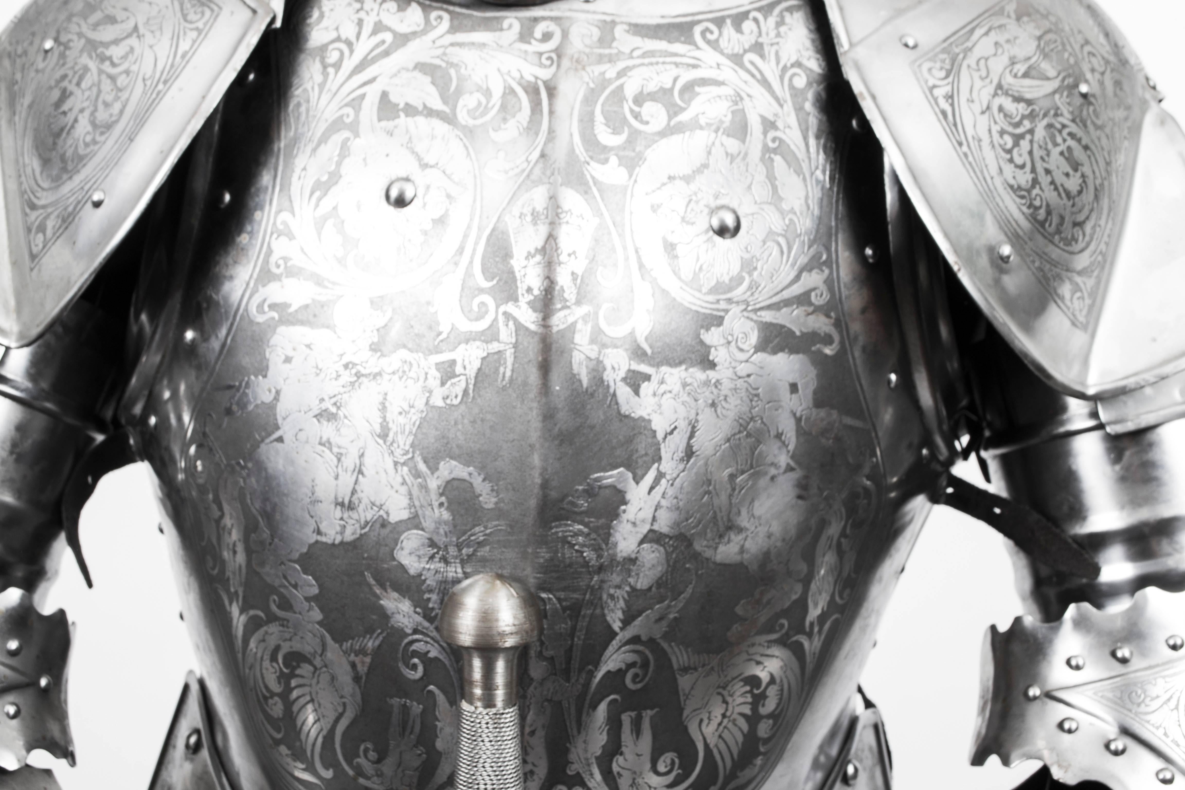 Vintage 16th Century Style Complete Suit of Armour Engraved at 1stDibs ...