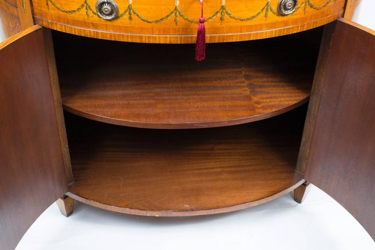 Vintage Pair of Painted Satinwood Half Moon Cabinets, 20th Century at ...