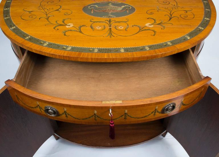 Vintage Pair of Painted Satinwood Half Moon Cabinets, 20th Century at ...