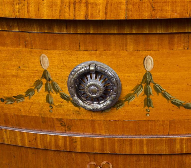 Vintage Pair of Painted Satinwood Half Moon Cabinets, 20th Century at ...