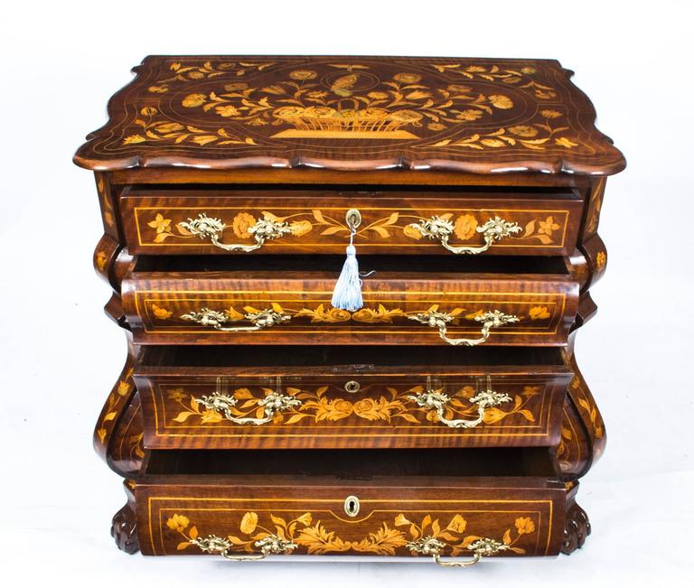 18th Century Dutch Marquetry Walnut Chest of Drawers at 1stDibs